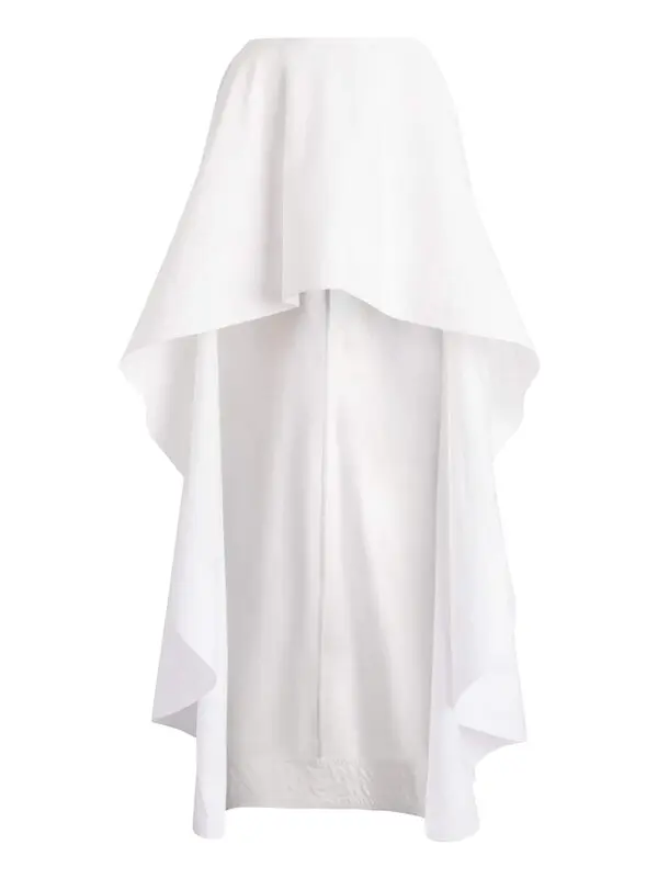Stella McCartney Cotton Poplin Asymmetric Maxi Skirt - White