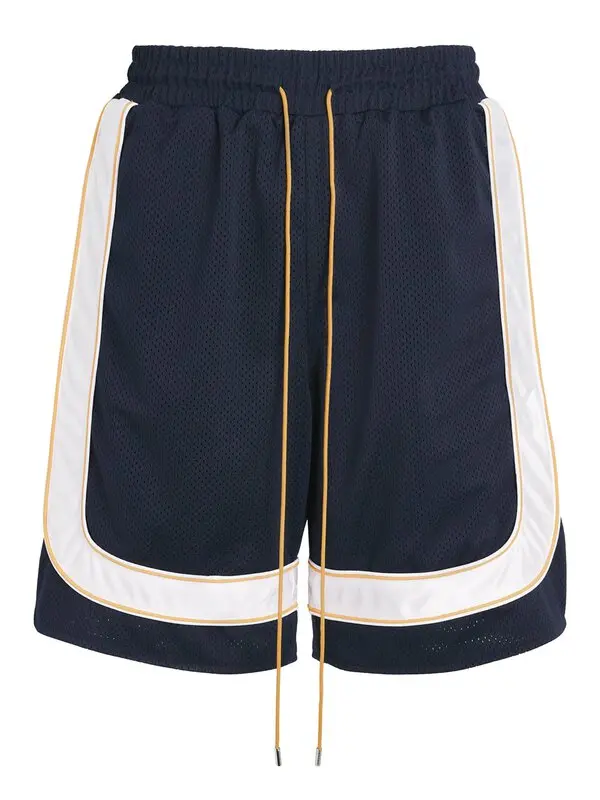 Rhude Mesh Piping Track Shorts - Navy