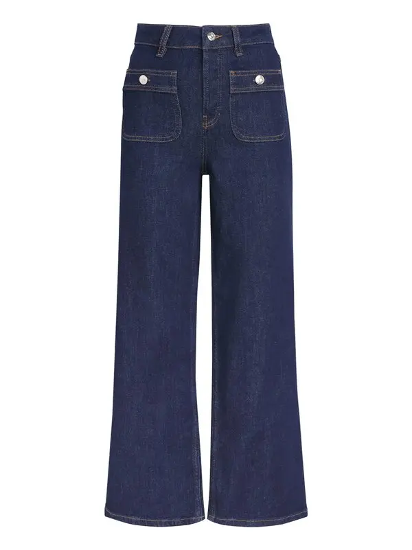 Maje Patch-pocket Flared Jeans - Blue