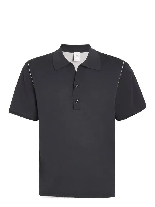 WON HUNDRED Cotton Double-layer Polo Shirt - Black