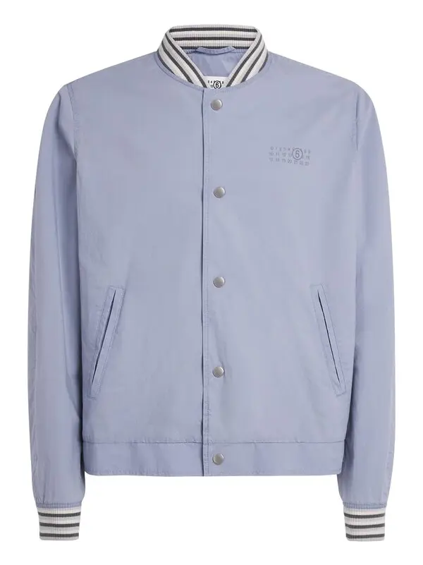 MAISON MARGIELA Cotton Numeric Print Bomber Jacket - Blue