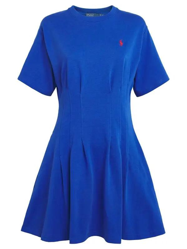 Polo Ralph Lauren Cotton Shaped Mini T-shirt Dress - Blue