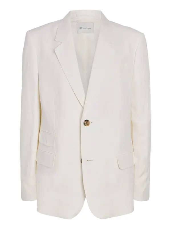 Ami Single-breasted Blazer - White