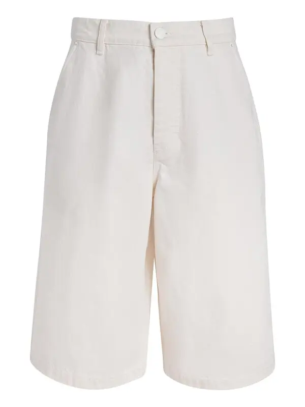 Ami Cotton Oversized Bermuda Shorts - White