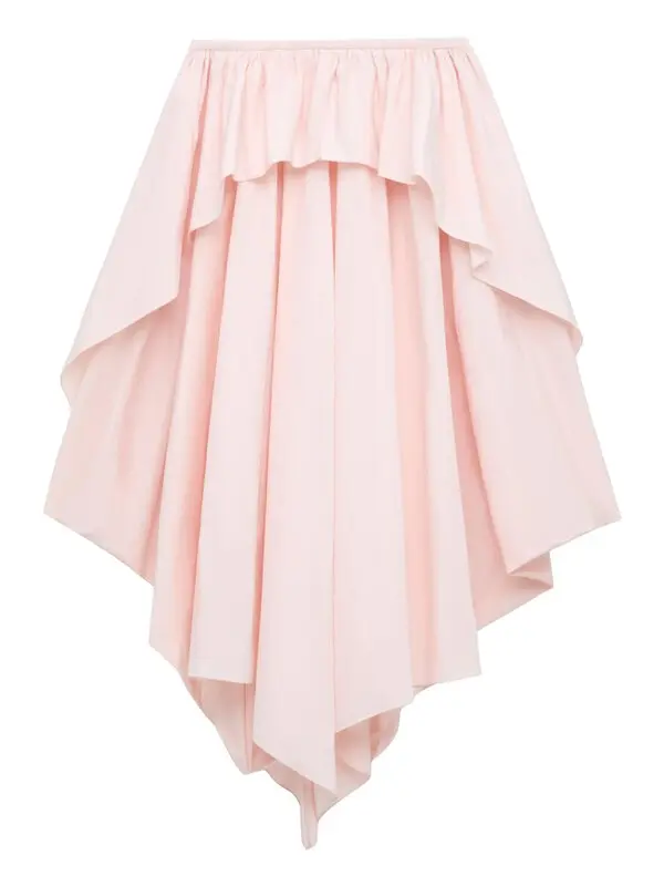 Loewe X Paula's Ibiza Cotton Draped Midi Skirt - Pink