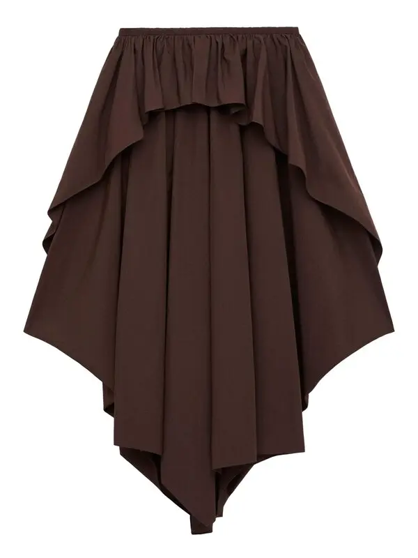 Loewe X Paula's Ibiza Cotton Draped Midi Skirt - Brown