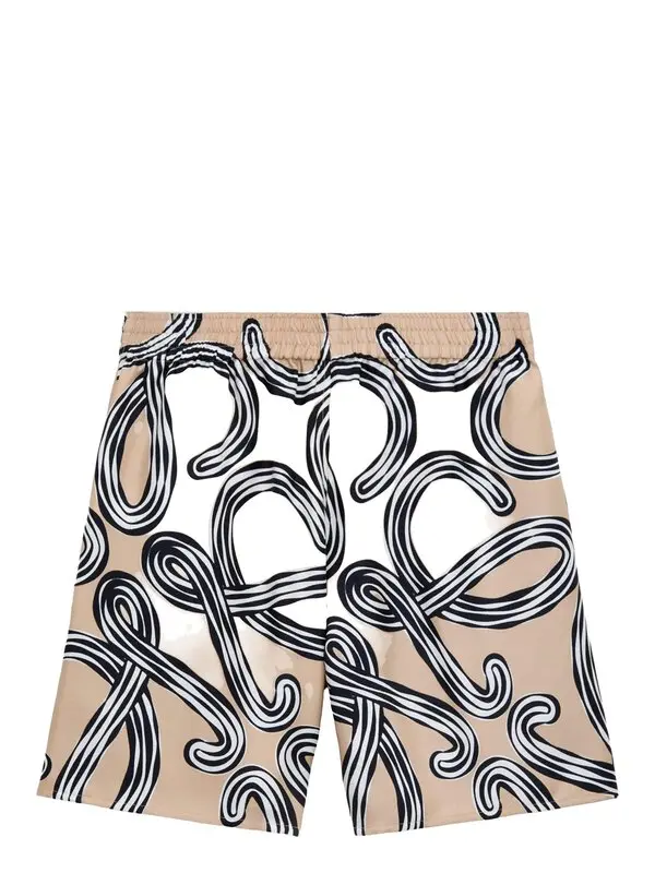 Loewe X Paula's Ibiza Silk Anagram Shorts - Beige