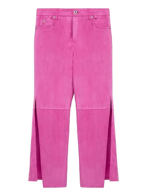 Loewe X Paula's Ibiza Suede Flared Trousers - Pink