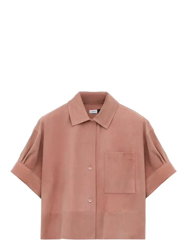 Loewe X Paula's Ibiza Suede Short-sleeve Shirt - Pink