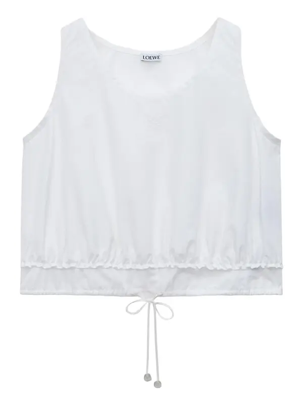 Loewe X Paula's Ibiza Cotton-blend Sleeveless Crop Top - White