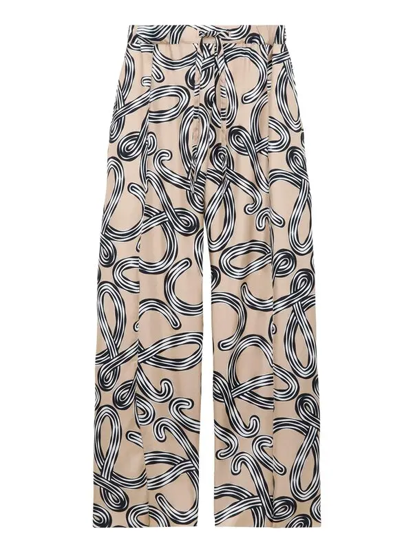 Loewe X Paula’s Ibiza Printed Silk Trousers - Black