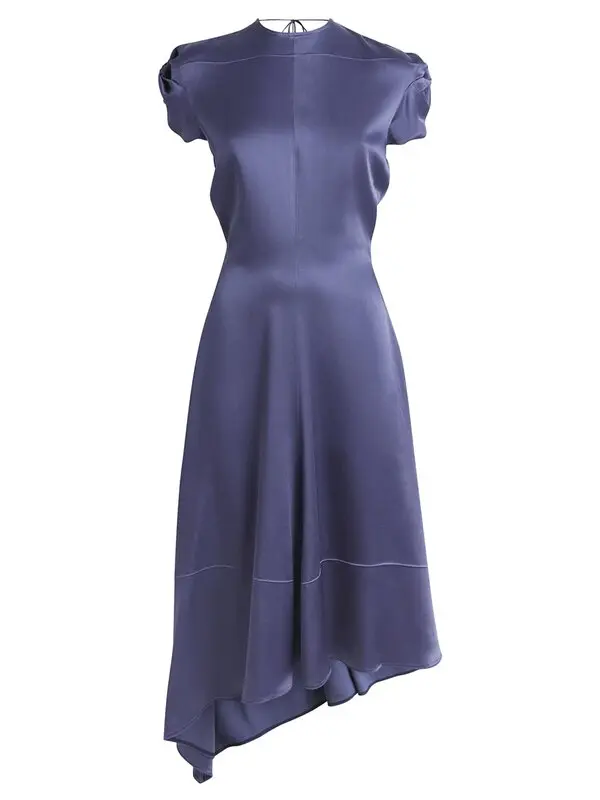 Victoria Beckham Twist Shoulder Midi Dress - Purple