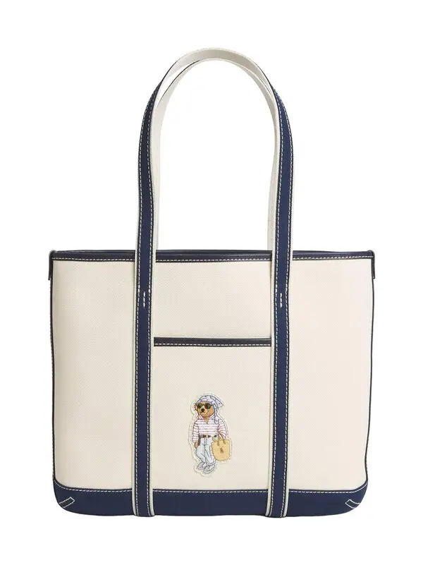 Polo Ralph Lauren Canvas Polo Bear Tote Bag - Ivory