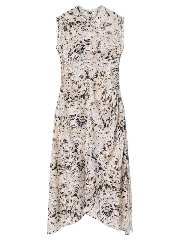 ALLSAINTS Printed Asymmetric Maxi Dress - White