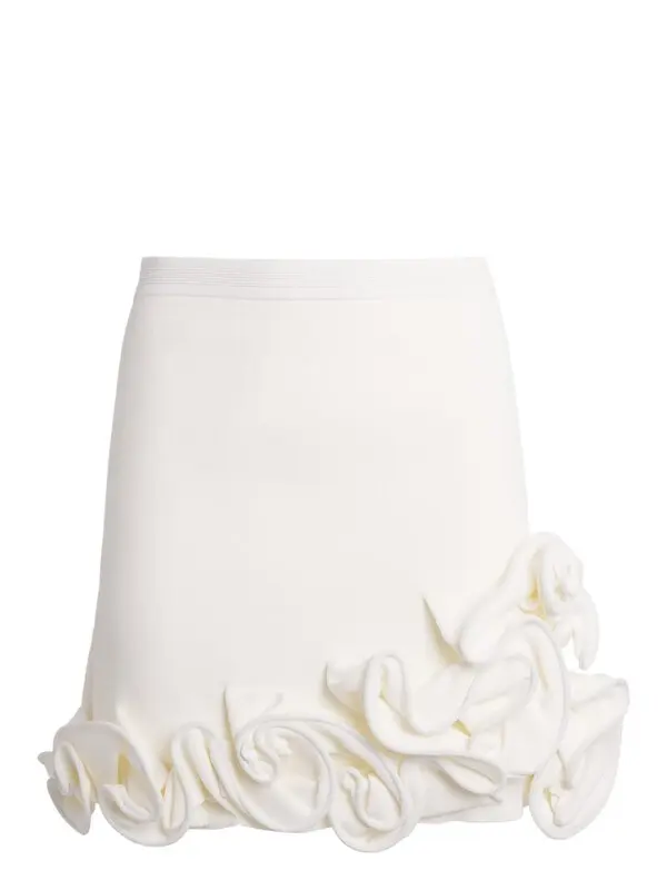 Sandro Knitted Floral Mini Skirt - Beige