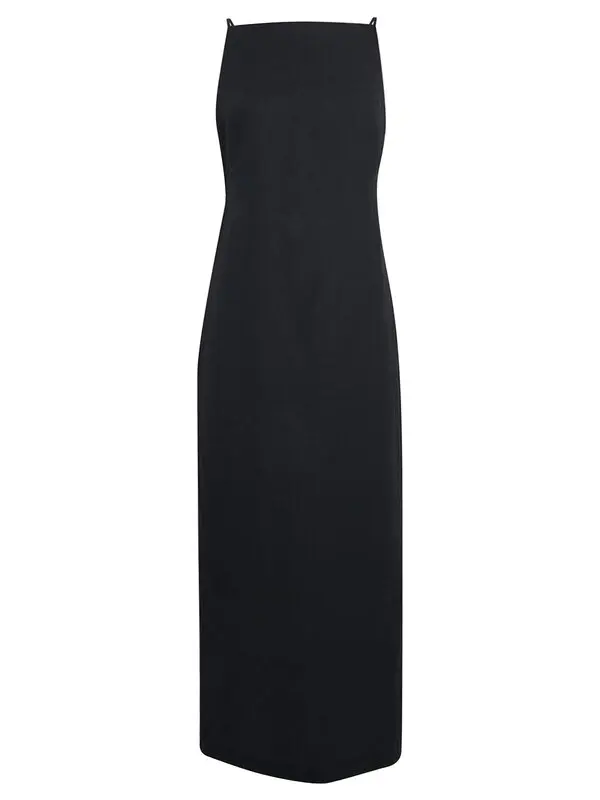 Polo Ralph Lauren Linen Column Midi Slip Dress - Black