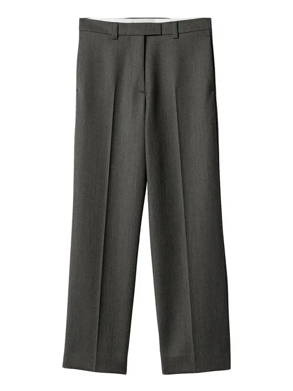 Miu Miu Wool Straight Trousers - Grey