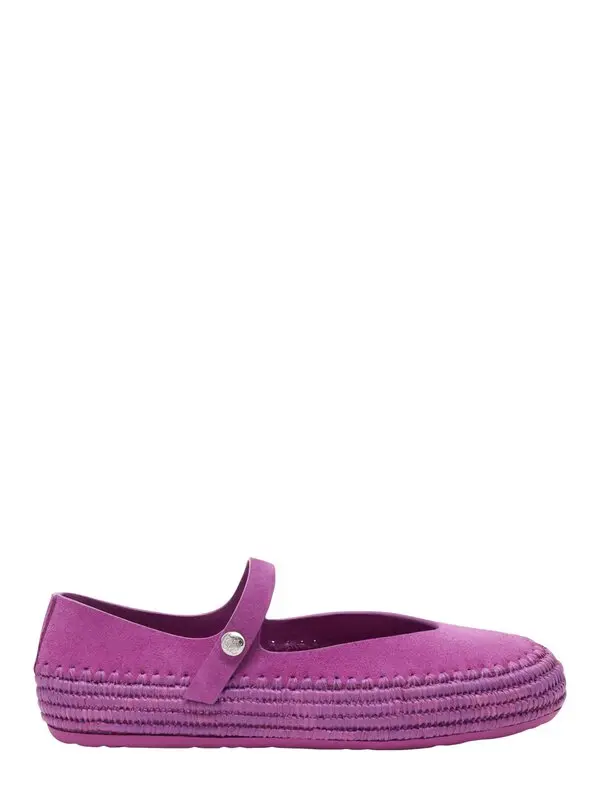 Loewe X Paula's Ibiza Suede-raffia Rio Mary Janes - White