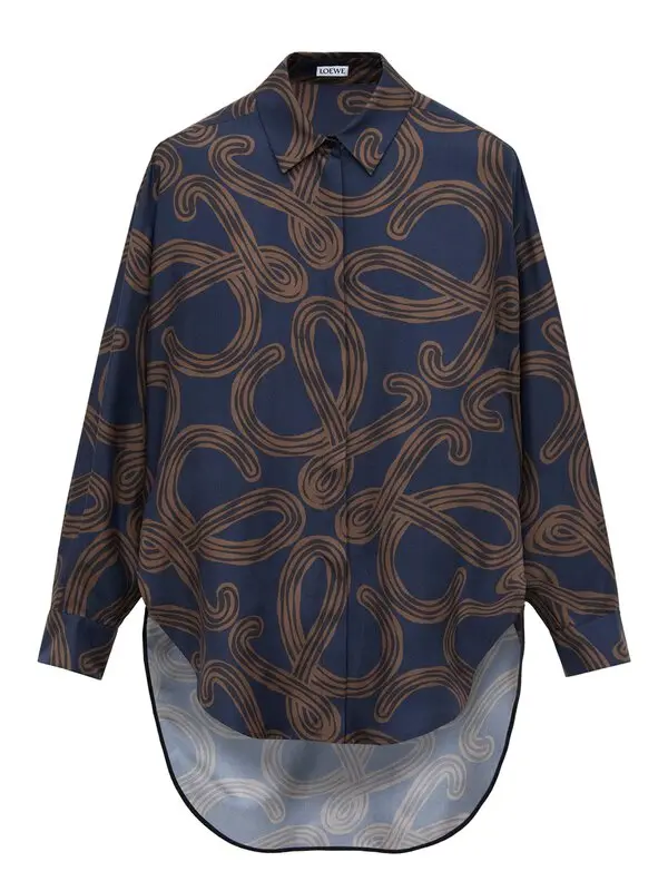 Loewe X Paula’s Ibiza Oversized Silk Shirt - Navy