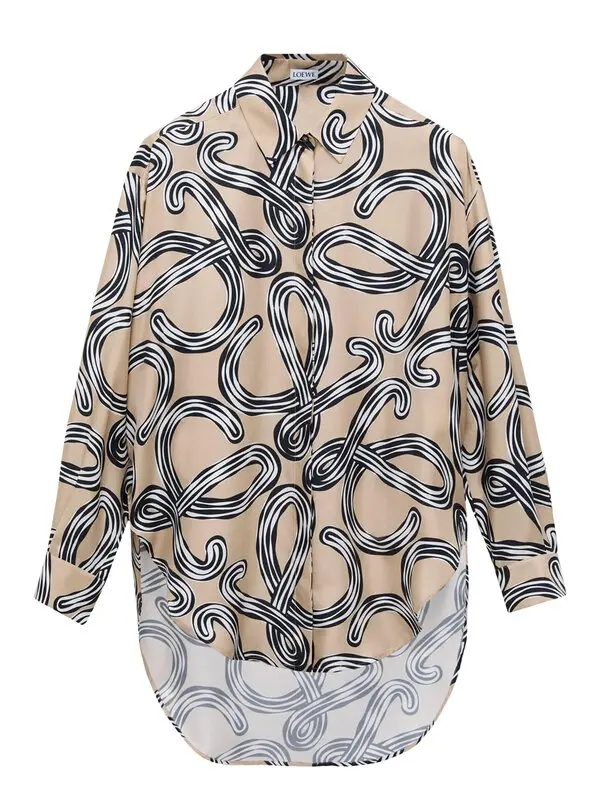 Loewe Silk Oversized Shirt - Beige