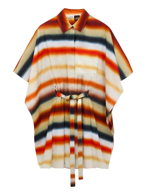 Loewe X Paula's Ibiza Cotton-blend Striped Kaftan - Orange