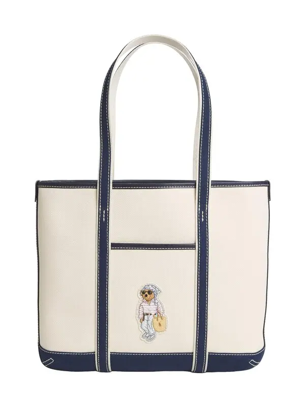 Polo Ralph Lauren Small Canvas Polo Bear Tote Bag - Ivory