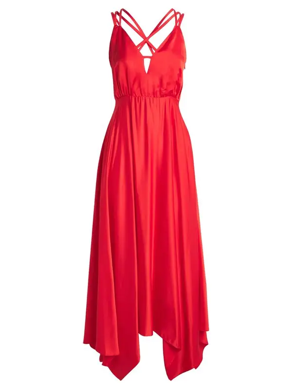 Sandro Asymmetric Maxi Dress - Red