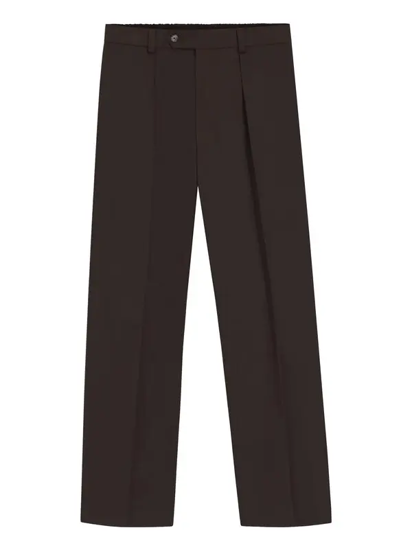BOSS Pleat-front Cotton Pants - Brown
