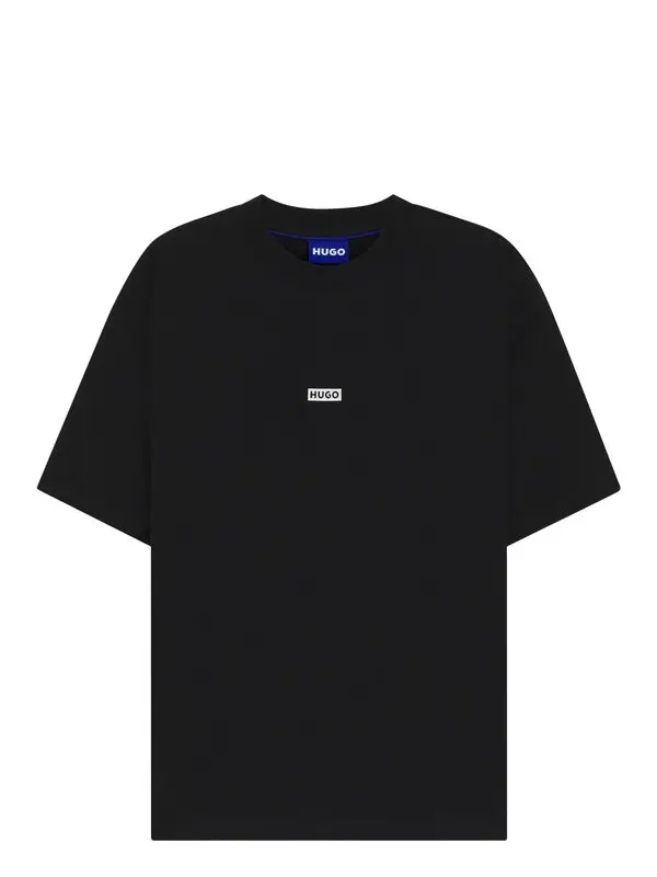 Hugo Logo-print T-shirt In Cotton Jersey - Black