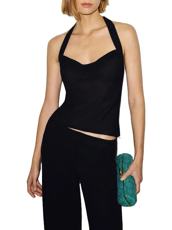 REFORMATION Hastings Halter Top - Black