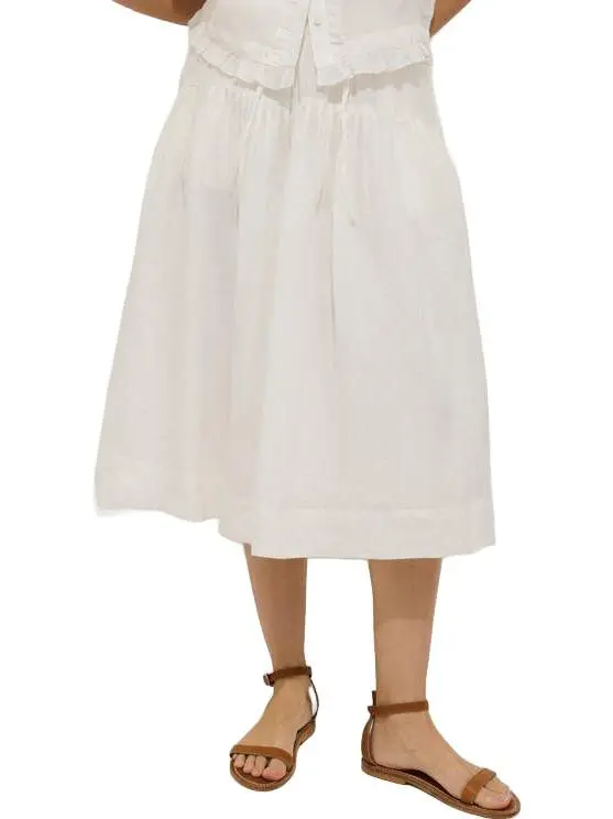 ALEX MILL Ramie Midi Skirt - Off White