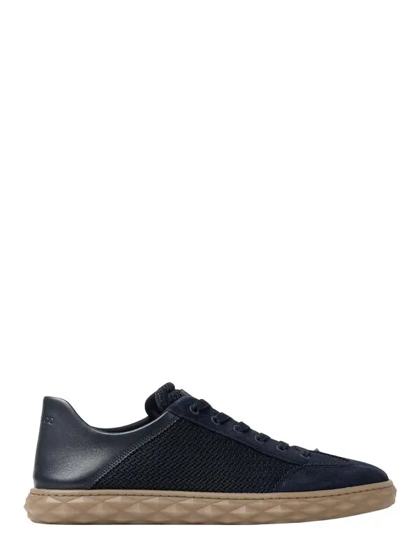 JIMMY CHOO Diamond Flex Leather And Mesh Low Top Trainers - V Midnight Mix