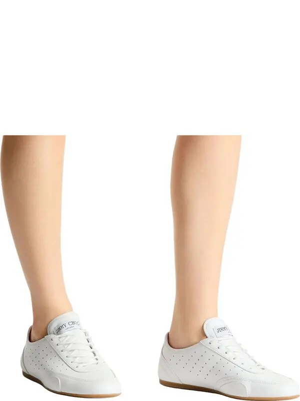 JIMMY CHOO Leather Mix Low-top Trainers - V White/gum