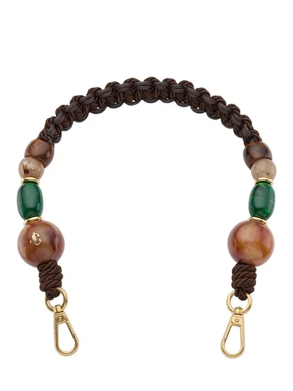 JIMMY CHOO Braided Strap With Beads - Brown Multi