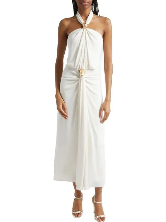 Cinq À Sept Kaily Bangle Detail Halter Neck Dress - Ivory
