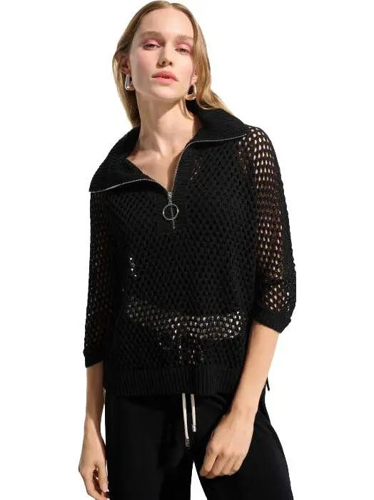 Joseph Ribkoff Viscose Blend Boxy Knit Sweater - Black
