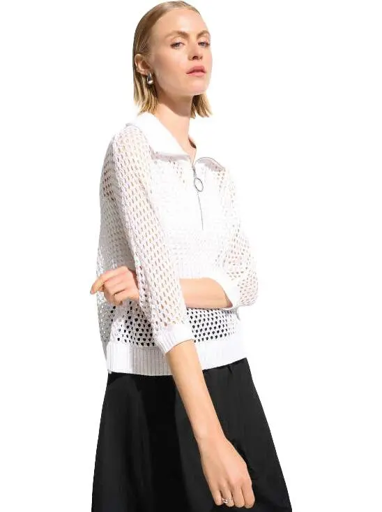 Joseph Ribkoff Viscose Blend Boxy Knit Sweater - White