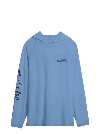 SALT LIFE Performance Hoodie - Azure Heather
