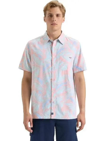 SALT LIFE Palm Promenade Woven Shirt - Grapefruit