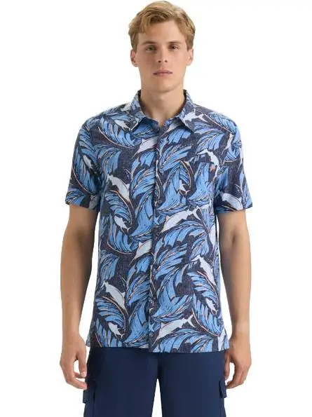 SALT LIFE Palm Promenade Woven Shirt - Midnight