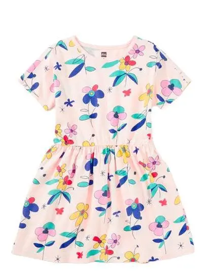 TEA COLLECTION Short Sleeve Twirl Dress - Miro Floral