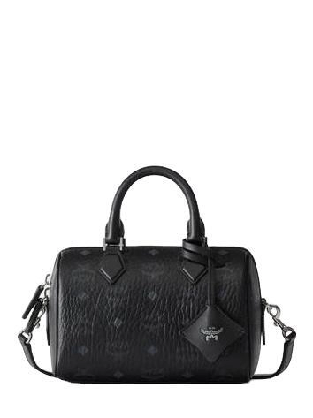 Mcm Ella Boston Bag In Maxi Visetos - Black