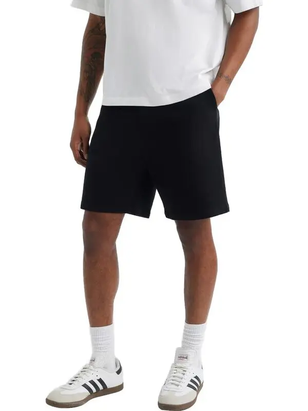 SANTO STUDIO Del Mar Flat Front Stretch Twill Chino Shorts - Black