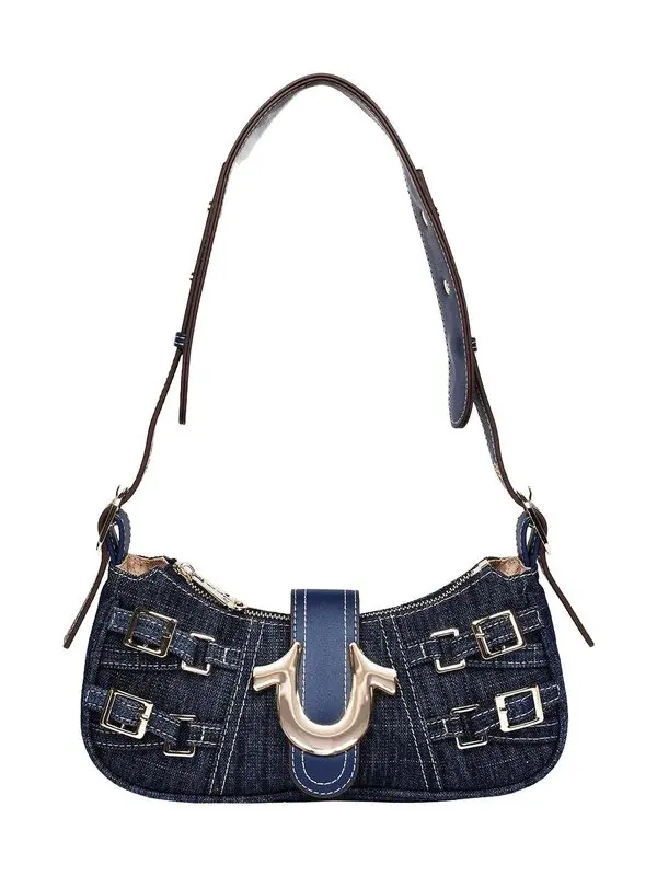 True Religion Multi-strap Denim Shoulder Bag - Dark Denim