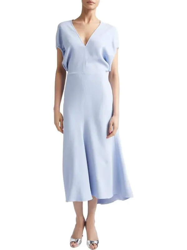 Victoria Beckham Edith Stretch Cady A-line Midi Dress - Cloud Blue