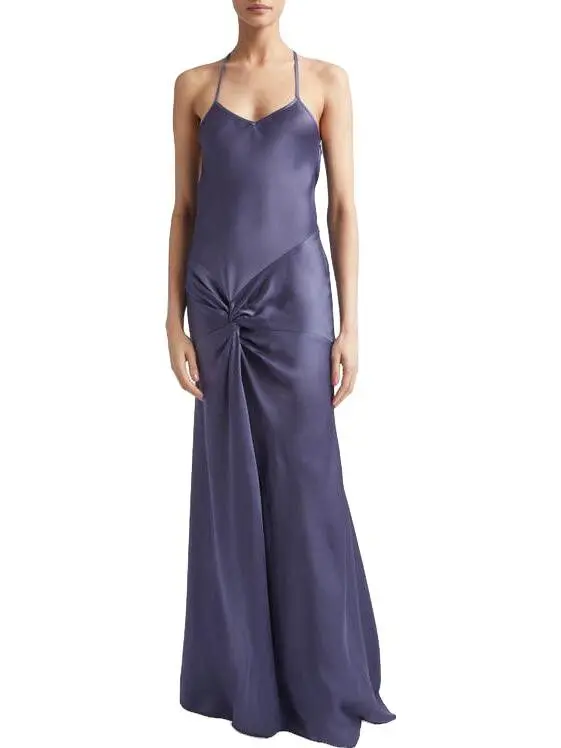 Victoria Beckham Draped Satin Camisole Gown - Eclipse