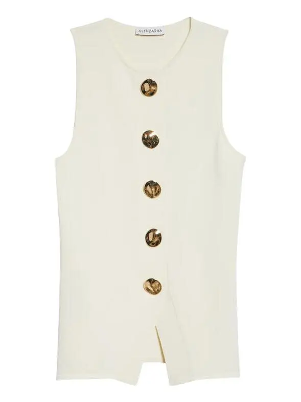 Altuzarra Happer Button-up Sweater Vest - 000102 Ivory