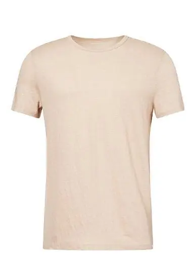Derek Rose Jordan Short-sleeve Linen T-shirt - Beige