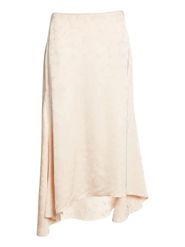 Victoria Beckham Floral Jacquard Asymmetric Satin Midi Skirt - Blossom