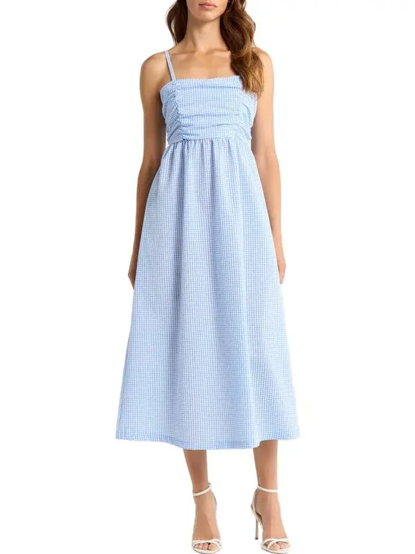 Steve Madden Ashlynn A-line Midi Dress - Blue/white